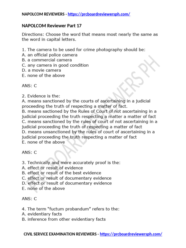 Napolcom Part 17 | PDF