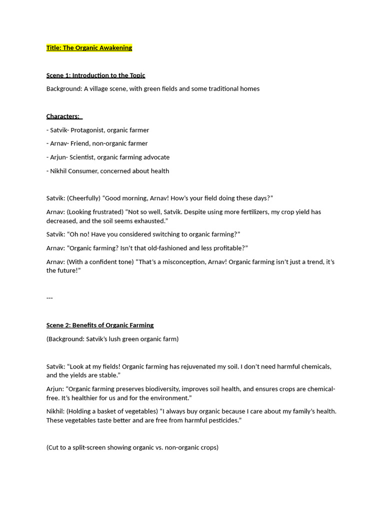 Organic Farming Script | PDF