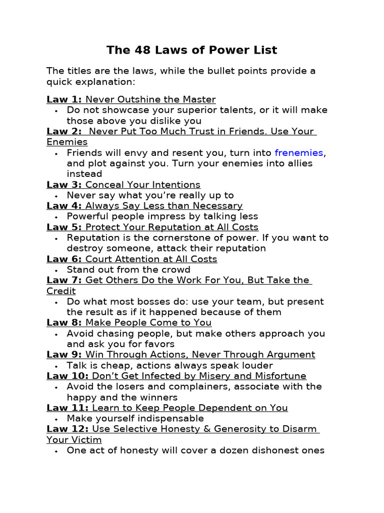 48 Laws of Power | PDF