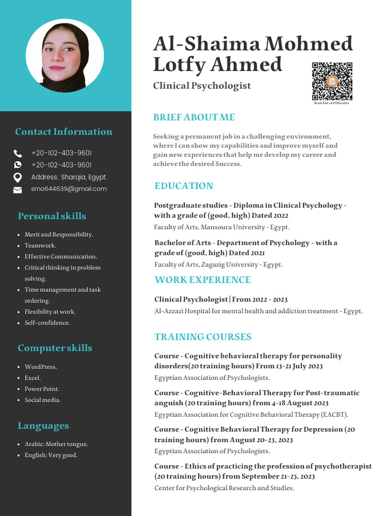Al-Shaima Mohmed Lotfy Ahmed CV-2 | PDF