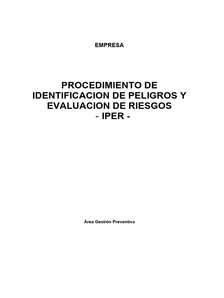 Procedimiento Iper | PDF