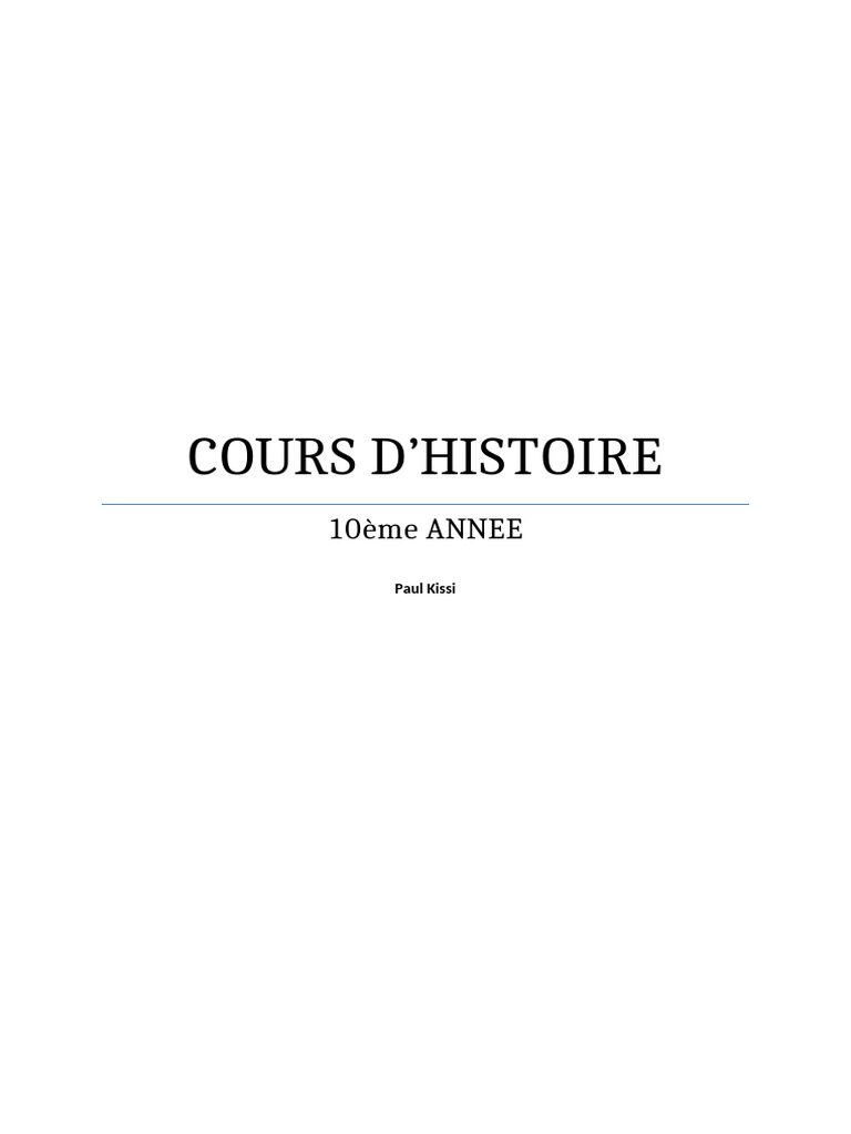 Cours D'histoire | PDF