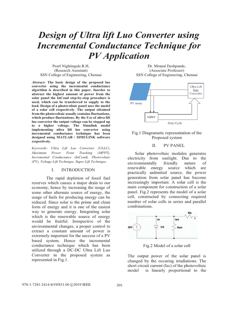 Design of Ultra Lift Luo Converter Using Incremental Conductance ...
