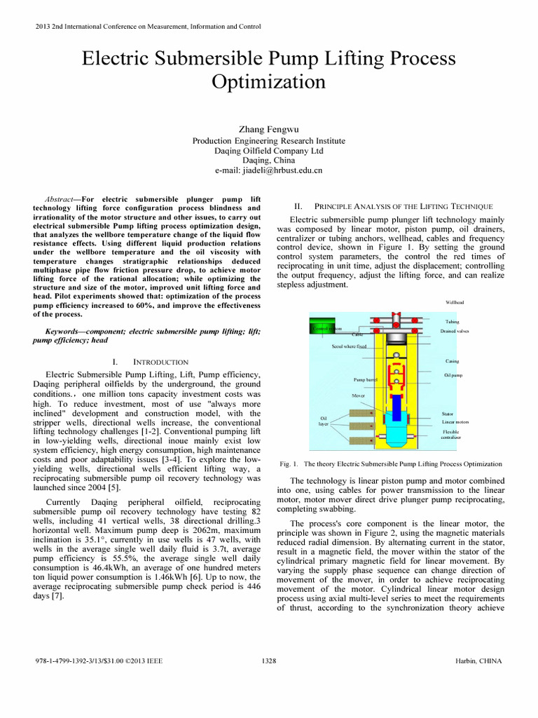 Electric Submersible Pump Lifting Process Optimization | PDF