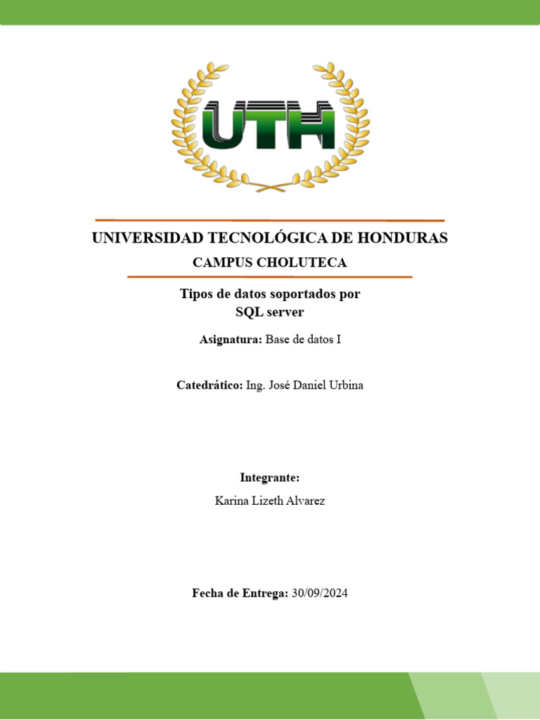 Tipos de Datos Soportados Por SQL Server | PDF