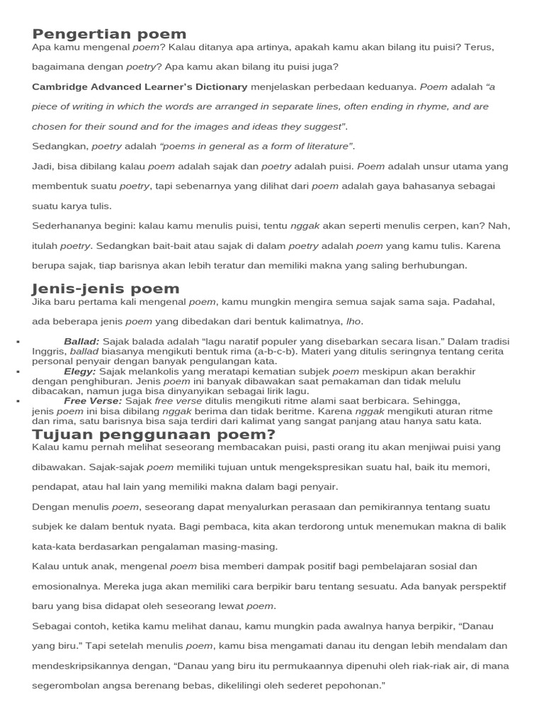 CONTOH POEM | PDF
