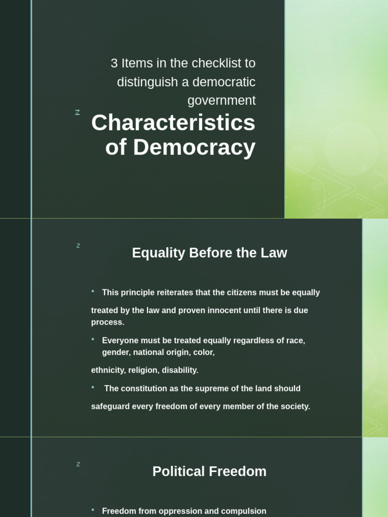 Characteristics of Democracy | PDF