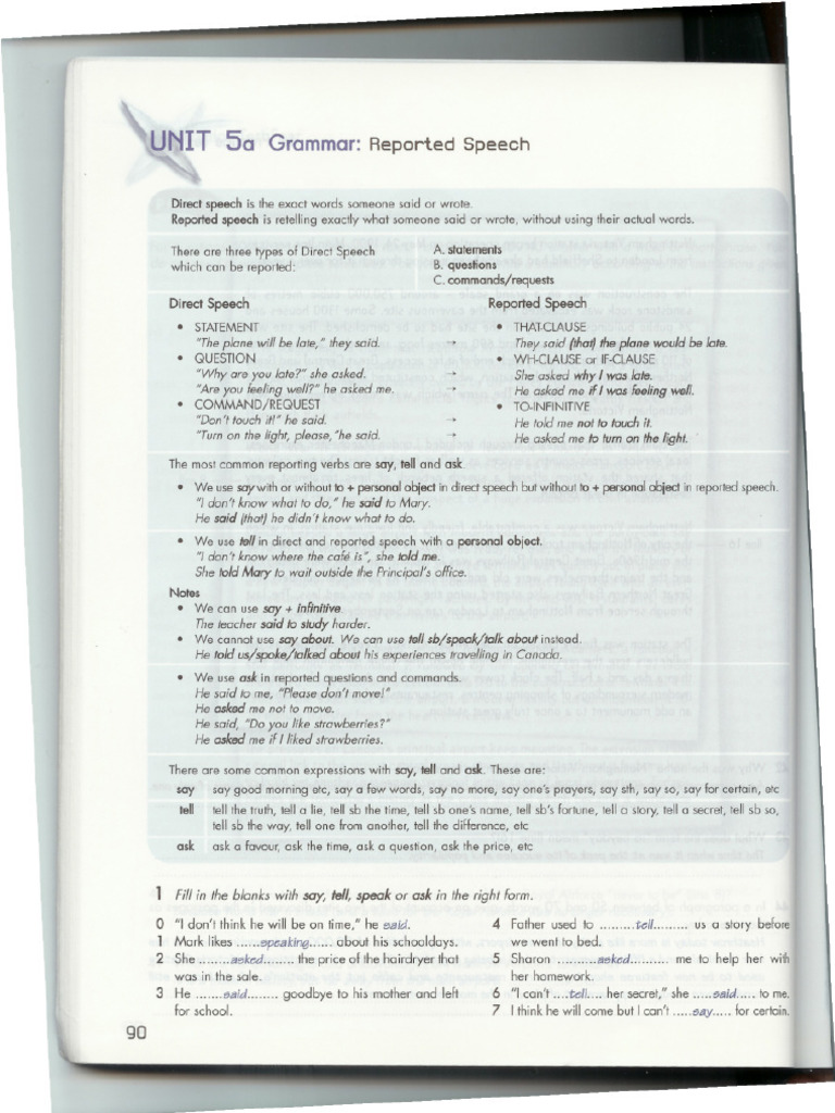 Reported Speech | PDF