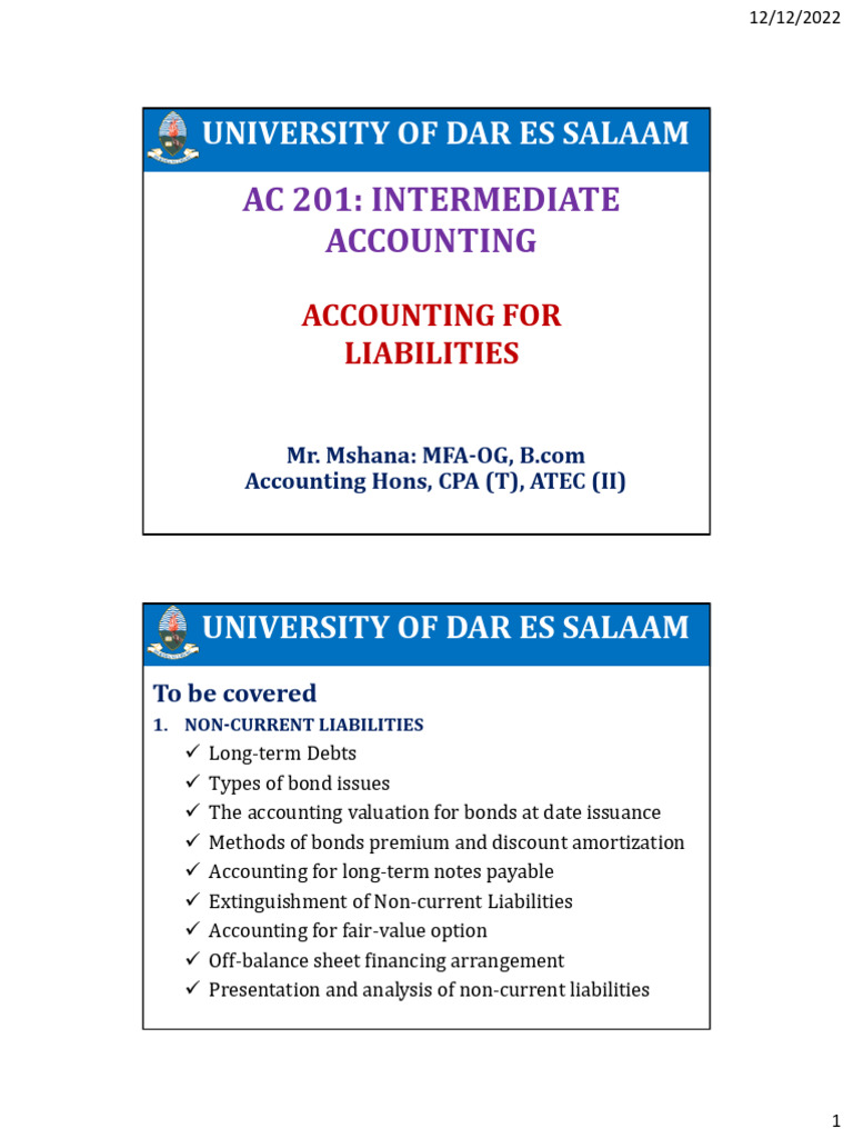 Accounting For Liabilities - Ac - 201 | PDF | Bonds (Finance) | Fair Value
