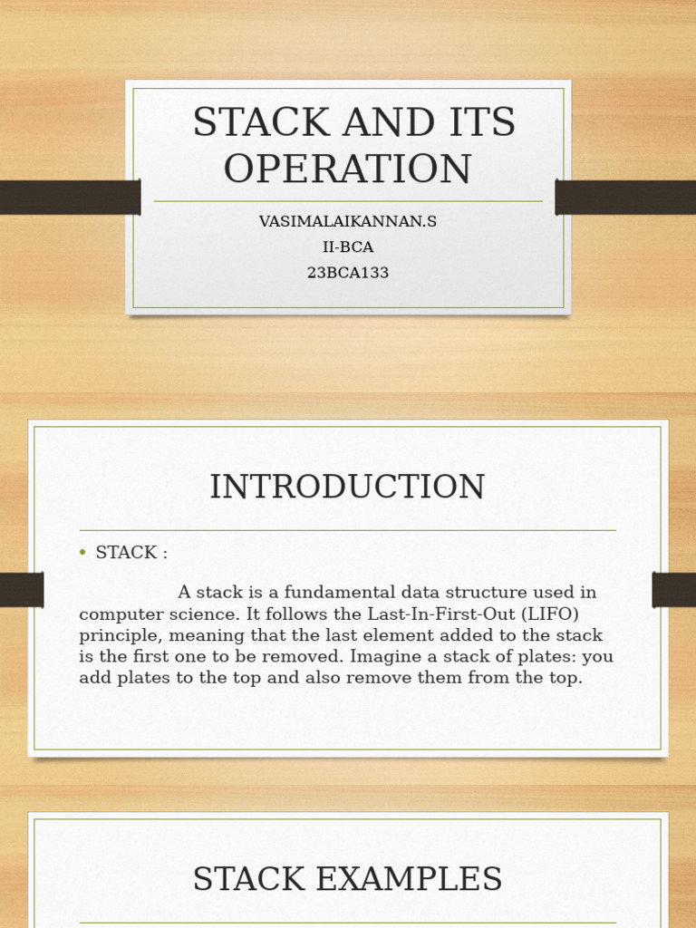 Stack and Its Operation | PDF