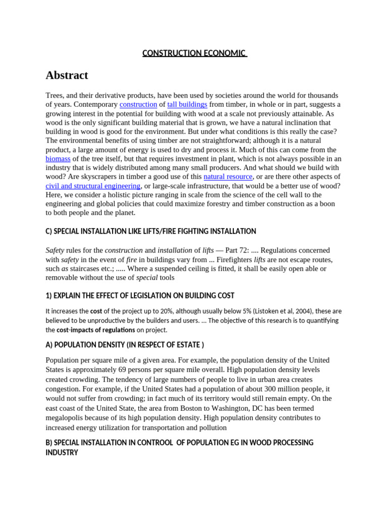 Construction Economic | PDF