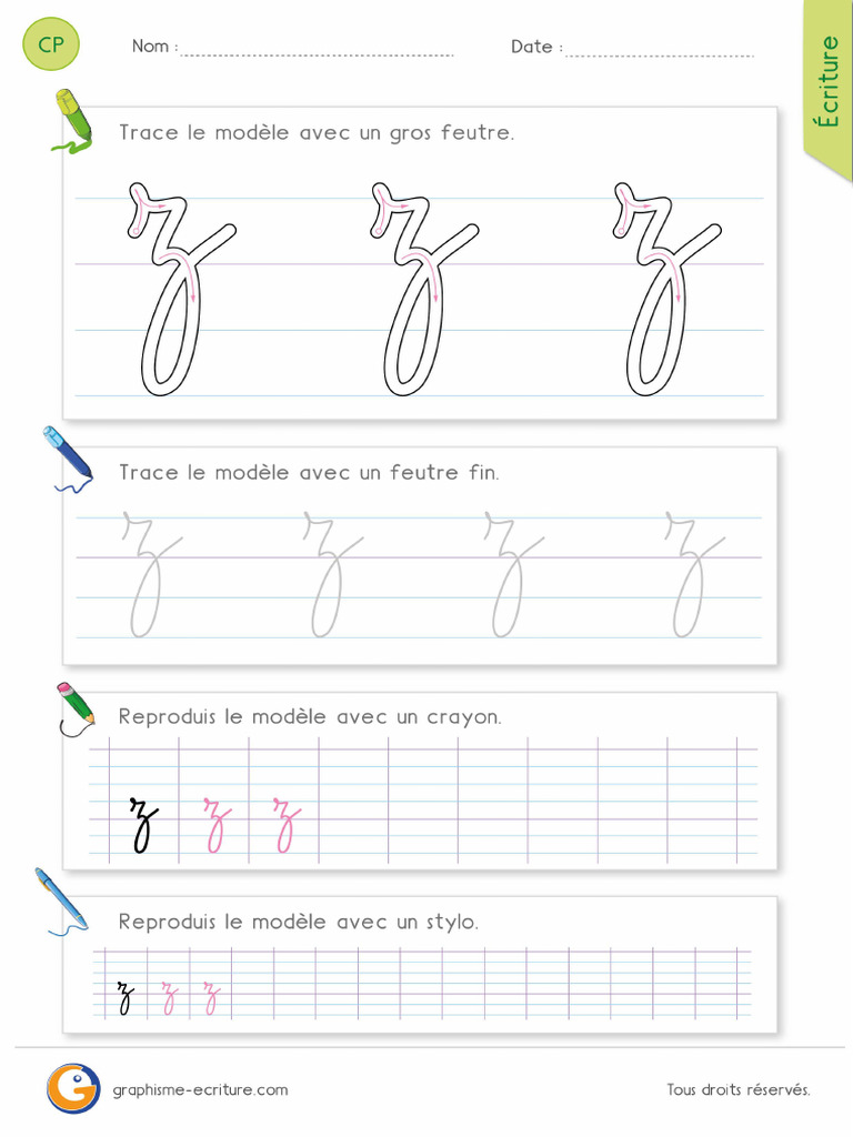 50 Graphisme Ecriture CP Ecrire La Lettre Z | PDF