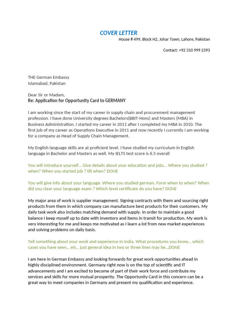 Job Seeker Cover Letter Format for Embassy | PDF
