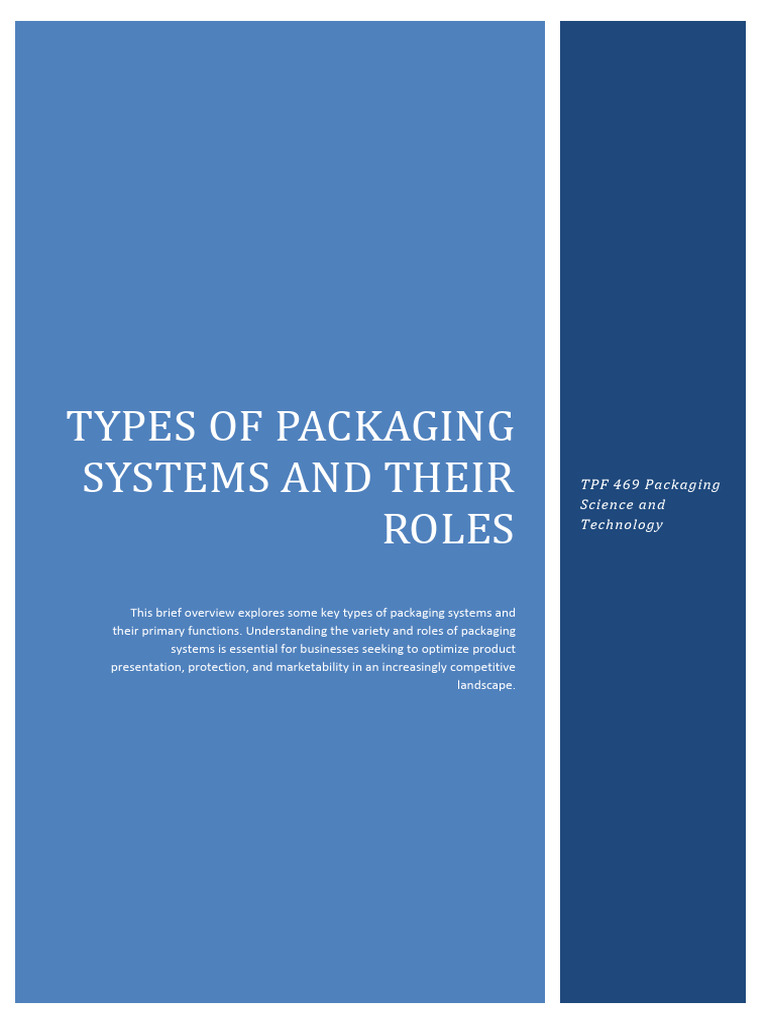 Types of Packaging Systems and Their Roles | PDF