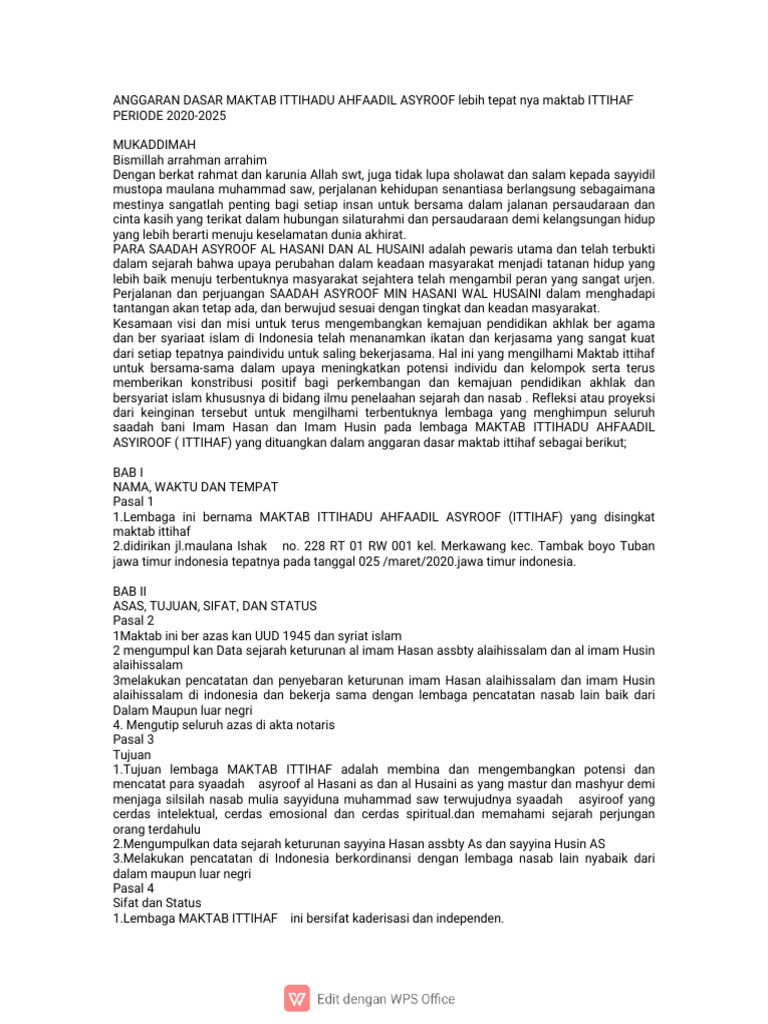 Adart Maktab Ittihaadu Ahfaadil Asyiroof 2-2 | PDF