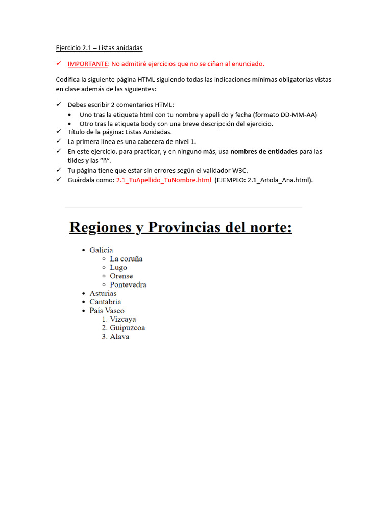 Ej2.1 Listas Anidadas | PDF