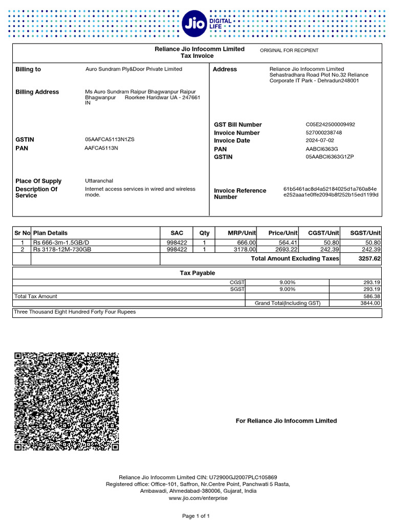 Recharge Invoice 527000238748 | PDF