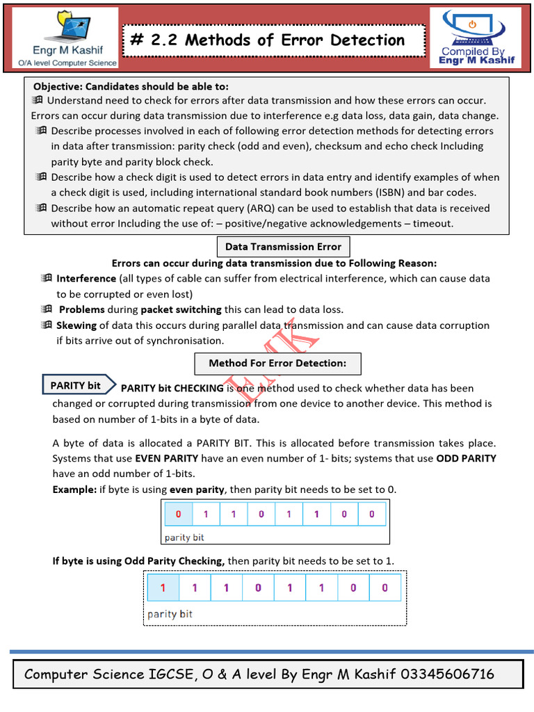 2.2 Methods of Error Detection | PDF