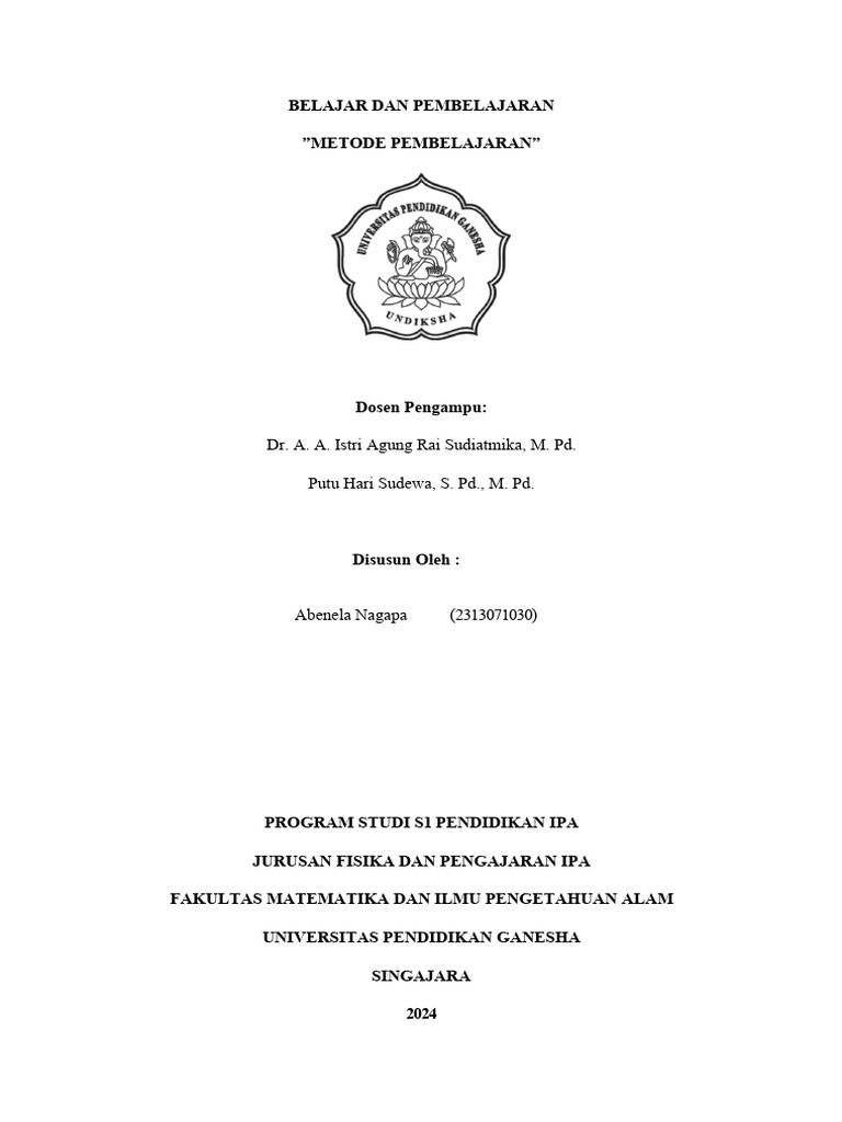 Metode Pembelajaran - BNP | PDF