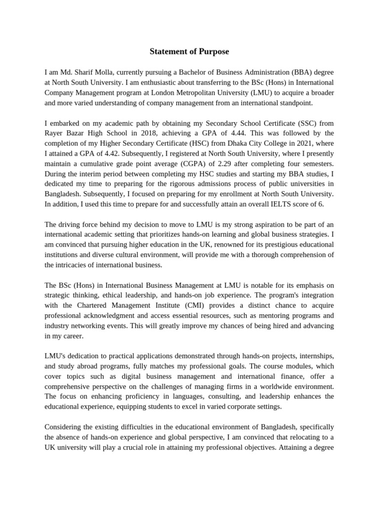 SOP sharif molla (LMU) | PDF