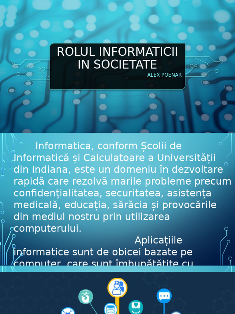 Rolul Informaticii in Societate | PDF