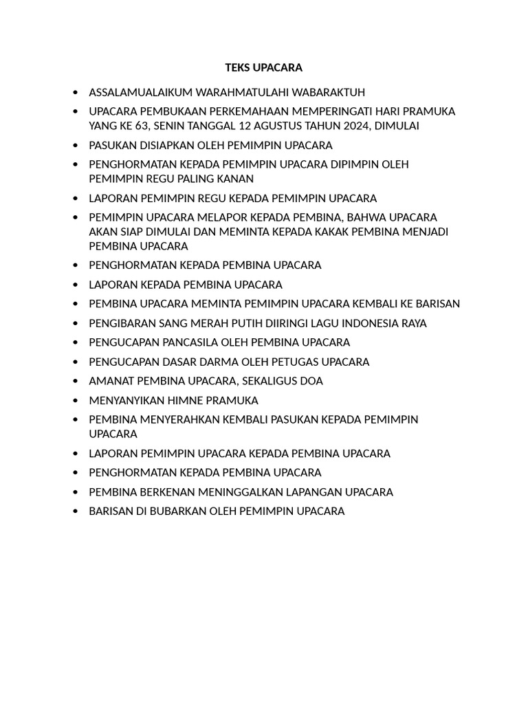 Teks Upacara Penggalang | PDF