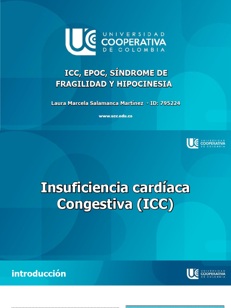 Patologías - Icc, Epoc, Síndrome de Fragilidad y Hipocinesia - Laura ...