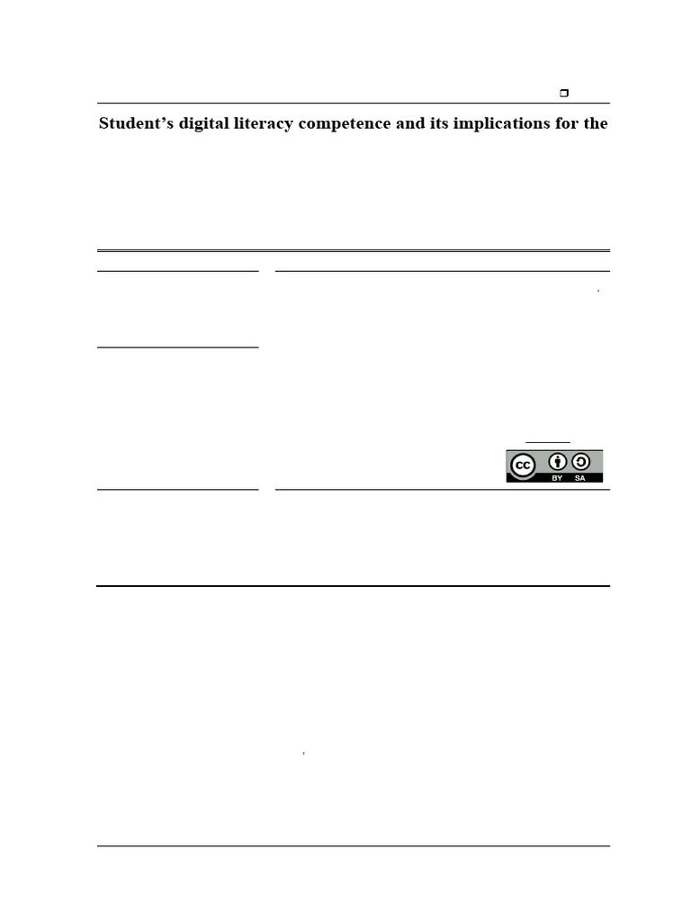 Students Digital Literacy Competence and Its Impl | PDF