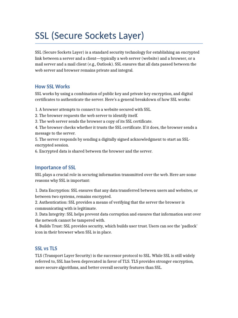 SSL Notes | PDF