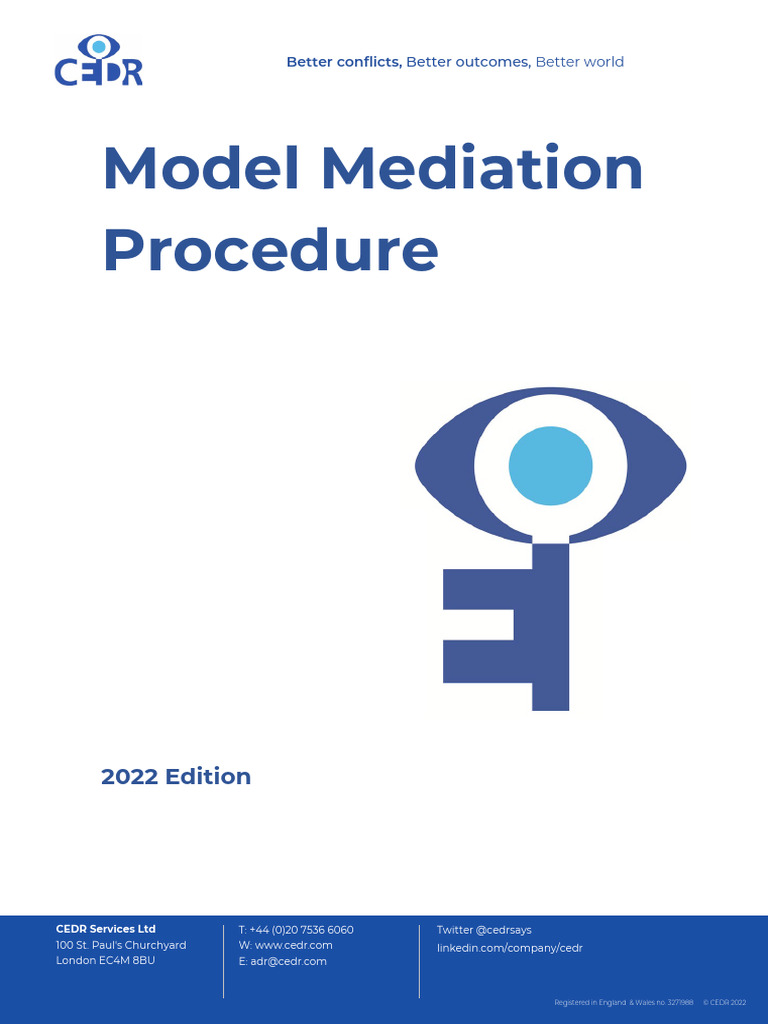 CEDR Model Mediation Procedure May 22 | PDF