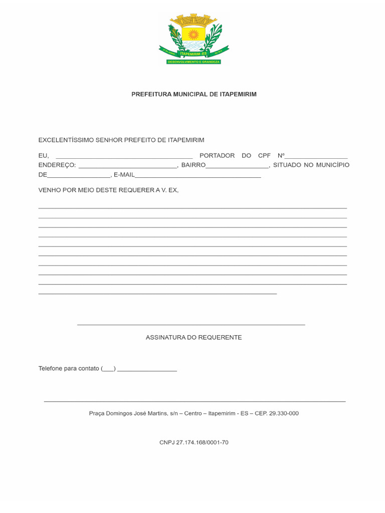 Protocolo Geral - Requerimento Simples | PDF