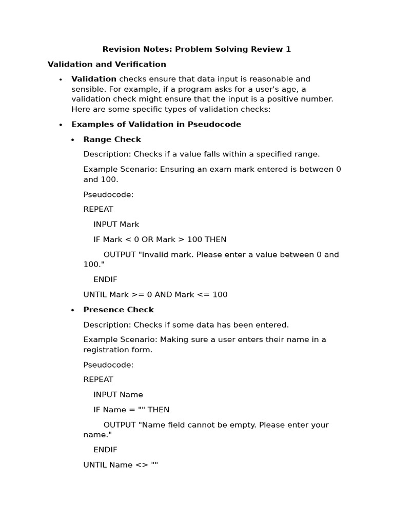 Revision Notes G10 Unit Test 1 3 | PDF