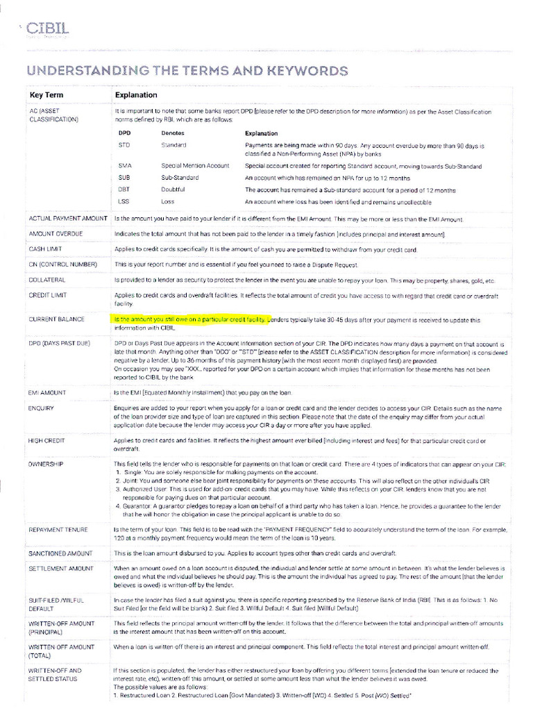 Cibil UNDERSTANDING | PDF