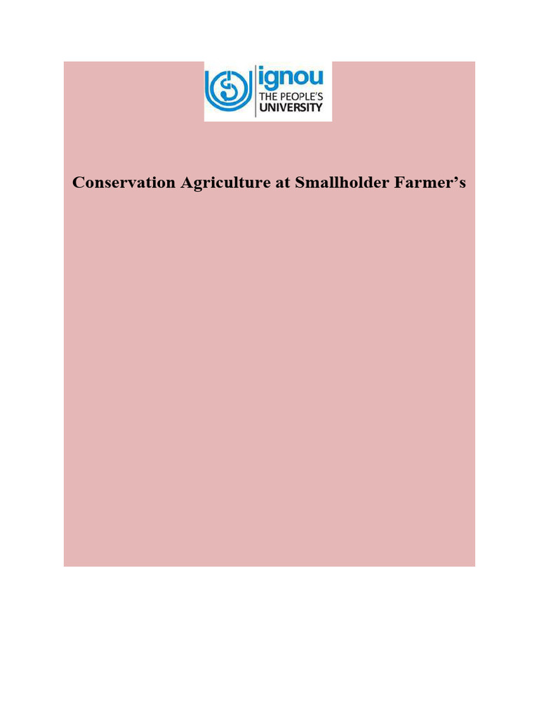 Opportunities and Challenges For Adopting Conservation Agriculture at ... Opportunities and Challenges For Adopting Conservation Agriculture at ...