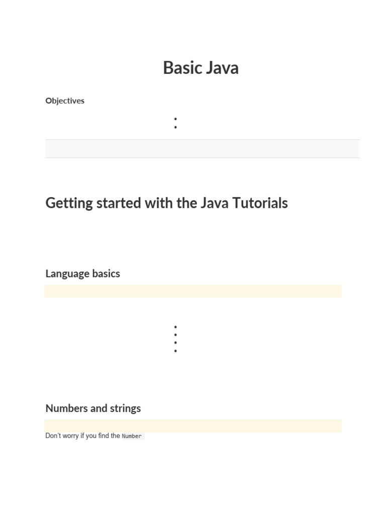 Basic Java | PDF