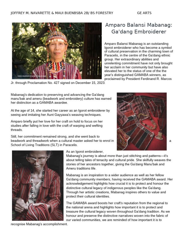 Amparo Balansi Mabanag - Nvrte | PDF