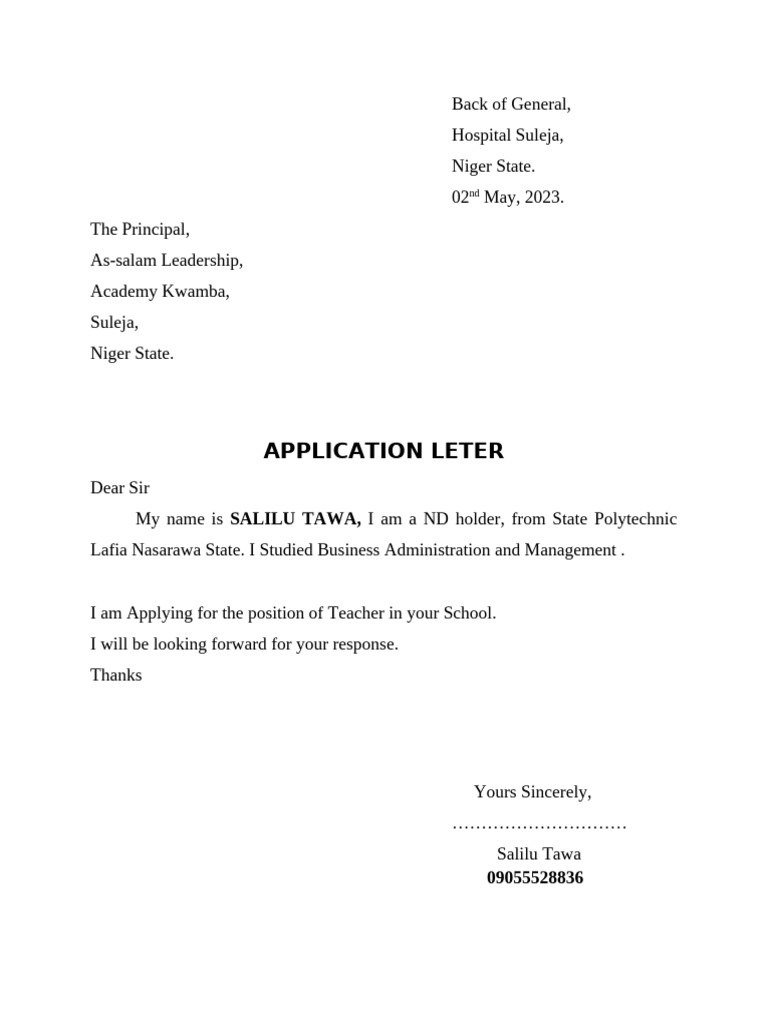 Application Leter 2 | PDF