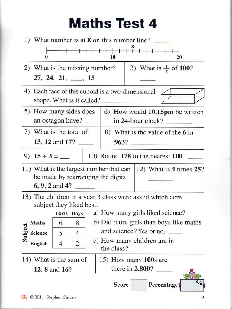 Math Test 4 Pdf
