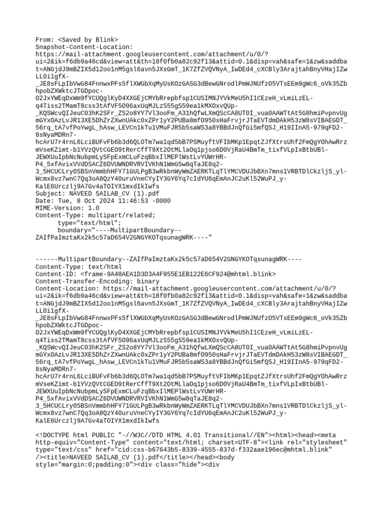 Naveed Sailab - CV | PDF