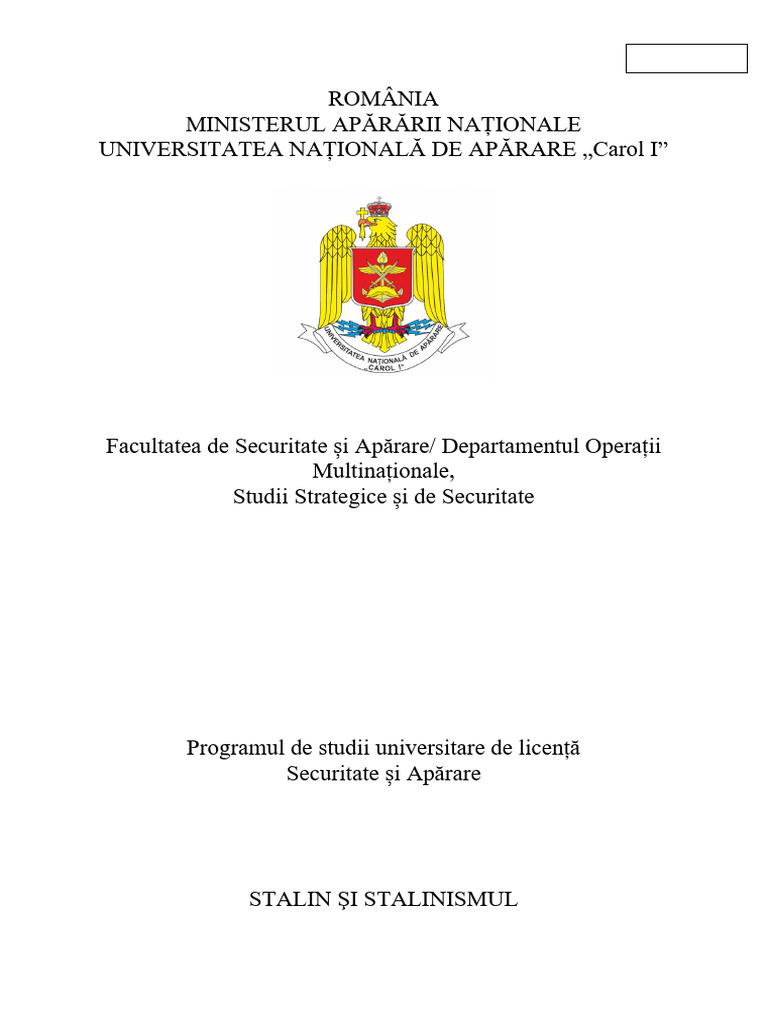 Referat Cristea George Stalin Si Stalinismul | PDF