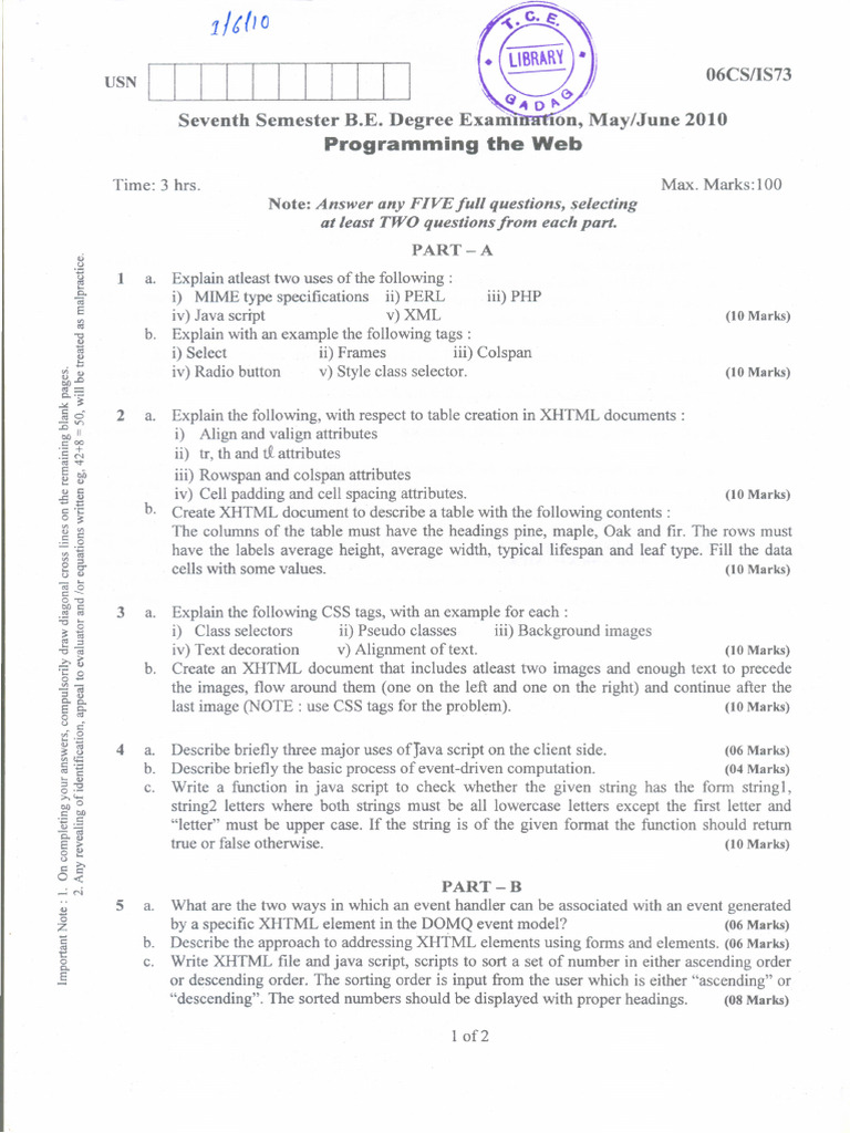 06CS Is73 May - June10 | PDF