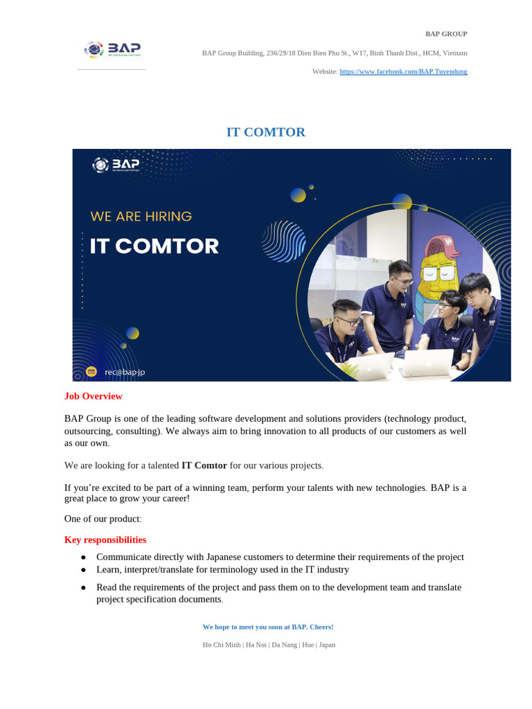 (Bap Group) It Comtor | PDF