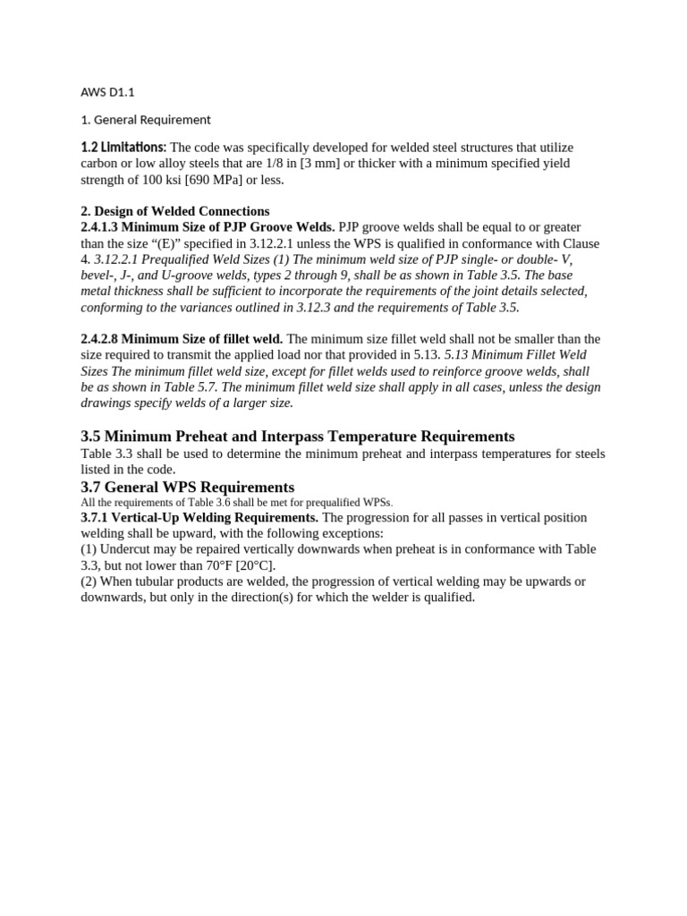 AWS D1.1 Notes | PDF