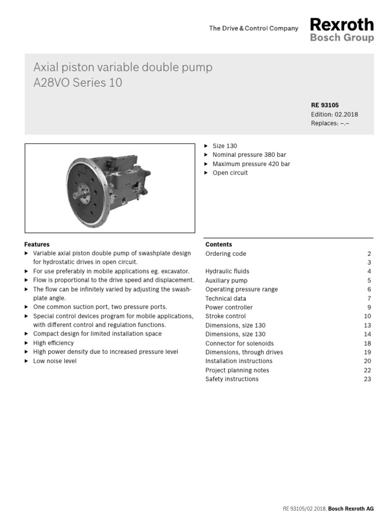 A28VO-Series-10-Data-Sheet - R902553430 | PDF