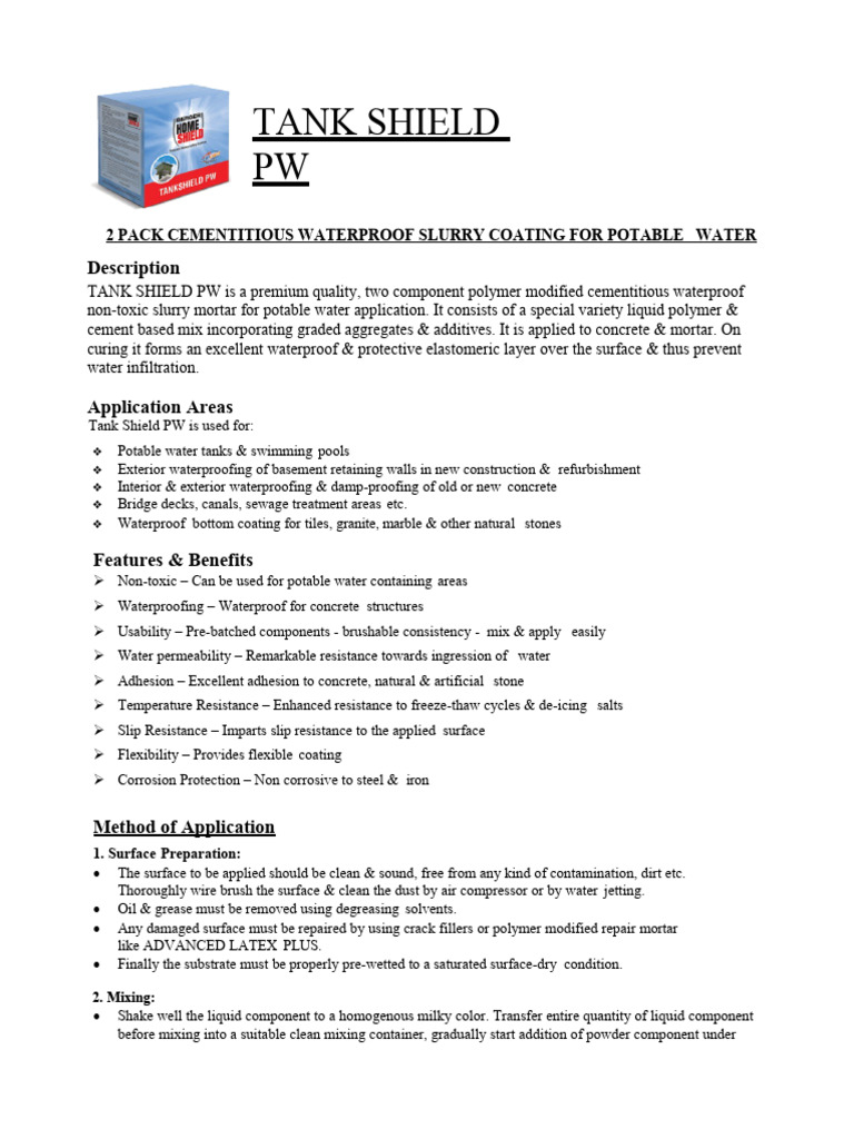 HS Tank Shield PW Data Sheet | PDF