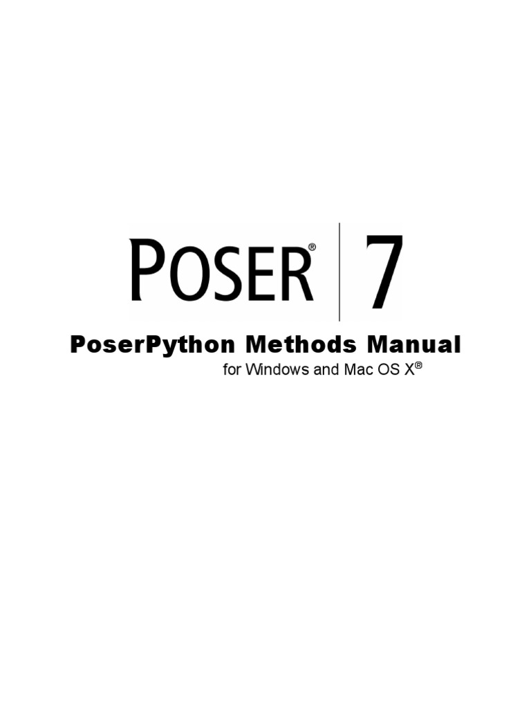 Poser Python Methods Manual | PDF | Texture Mapping | Parameter (Computer Programming)