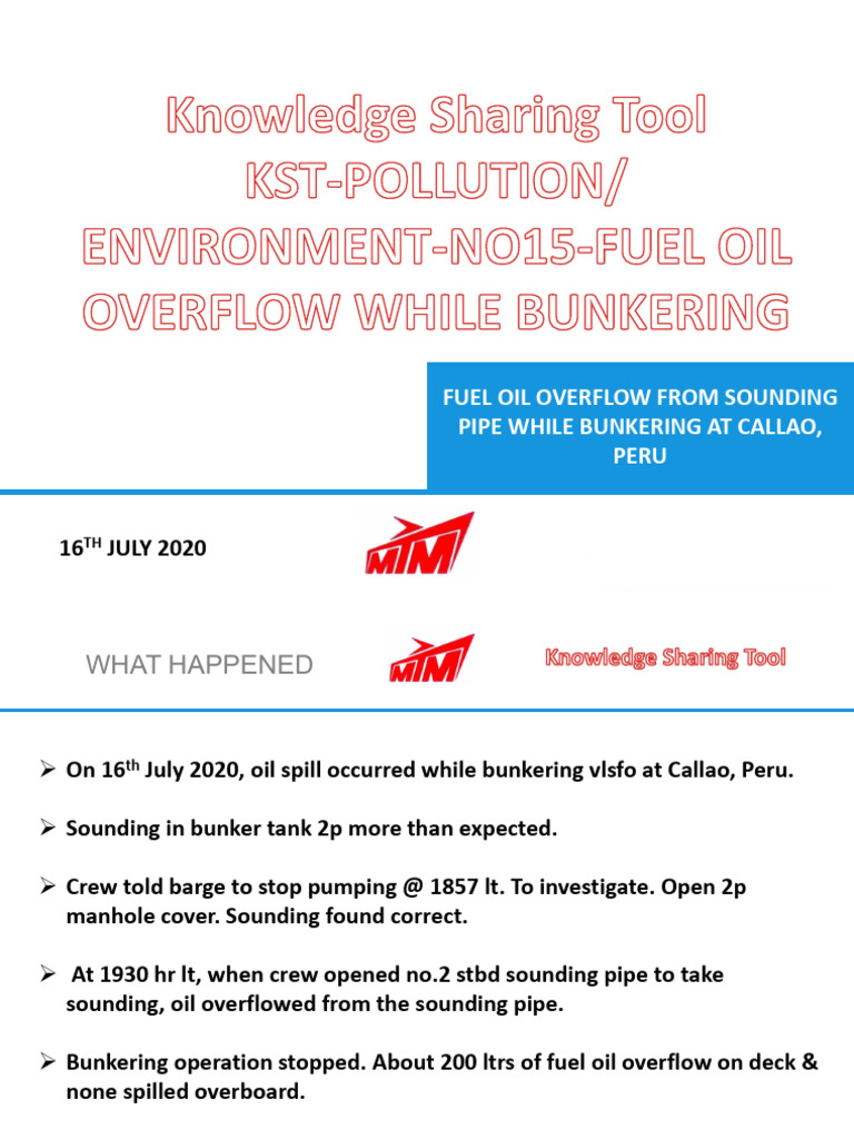 Pol15-Fuel Oil Overflow While Bunkering | PDF