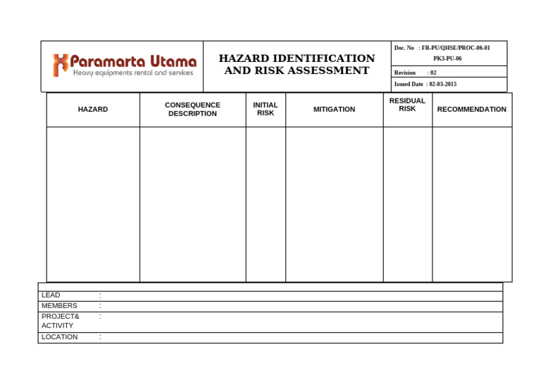 FR-06-01-HIRA FORM Rev.2 | PDF