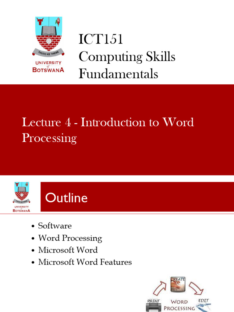 Lecture 4-Introduction To Word Processing 1 - 2024 | PDF | Microsoft ...