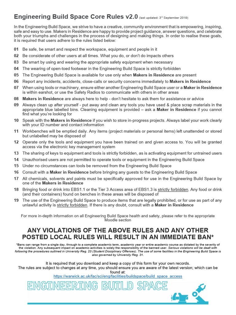Engineering Build Space Core Rules v2.0 | PDF